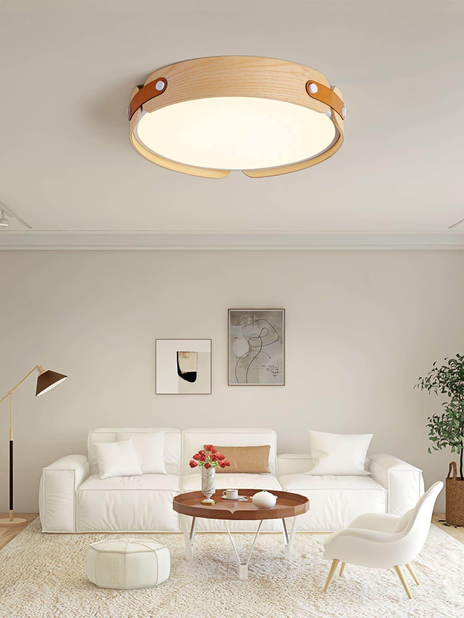 AIWEN Wood Ceiling Light | Modern Round LED Flush Mount – Vinlighting
