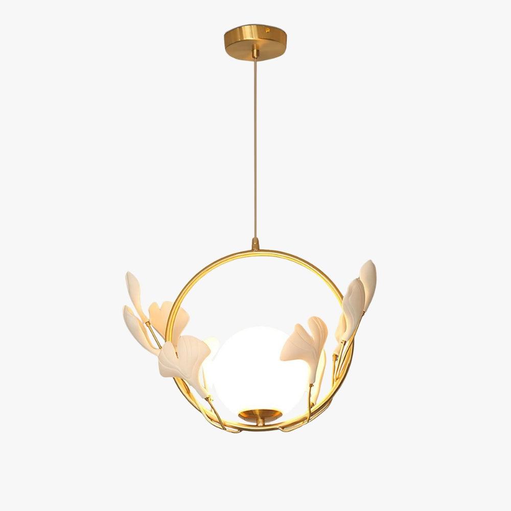 Gingko Ceramic Pendant Light | Gold & White – Vinlighting