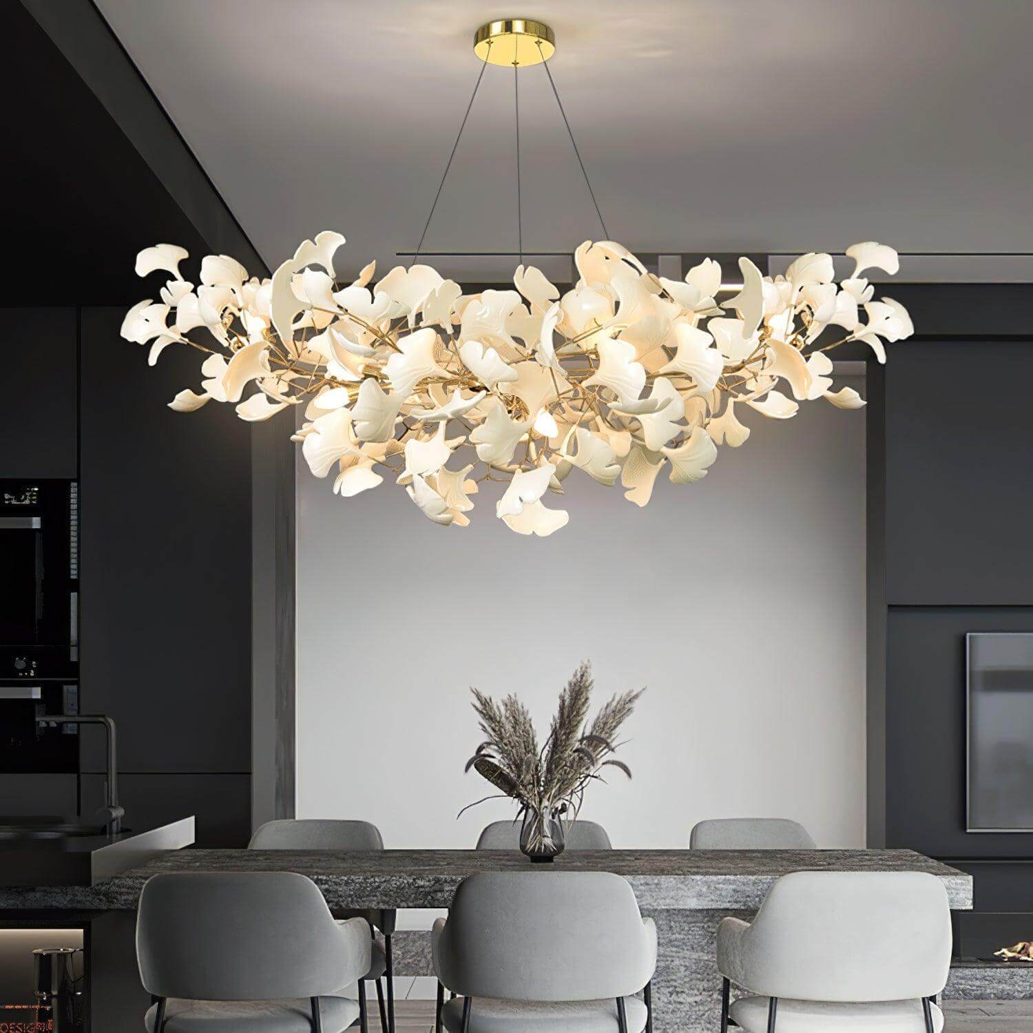 Gingko Series Chandelier – Handcrafted Porcelain Light Sculpture ...