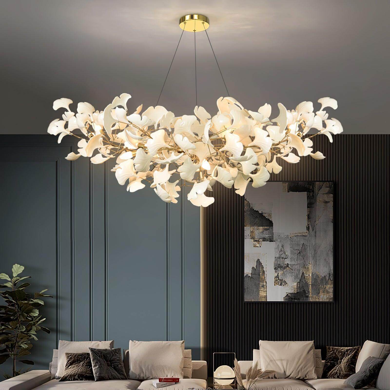 Gingko Series Chandelier – Handcrafted Porcelain Light Sculpture ...