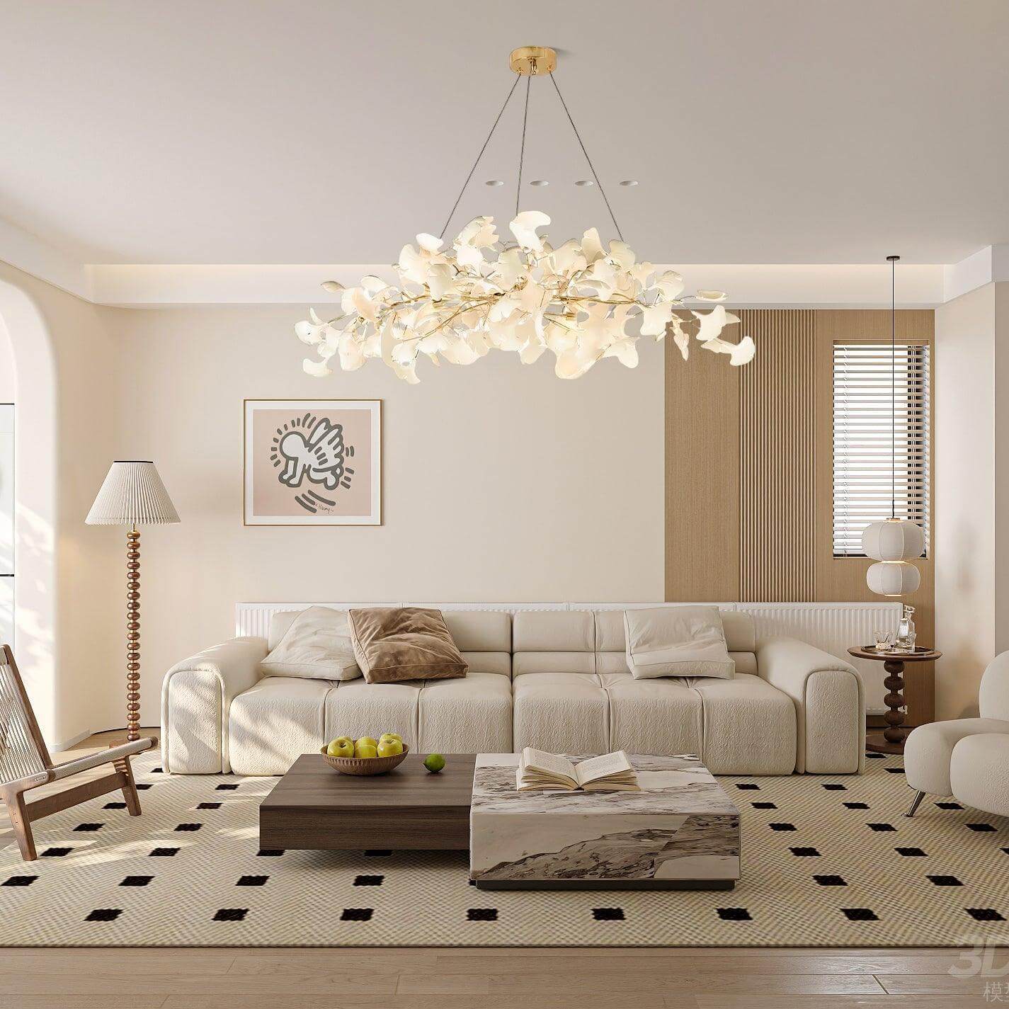 Gingko Series Chandelier – Handcrafted Porcelain Light Sculpture ...