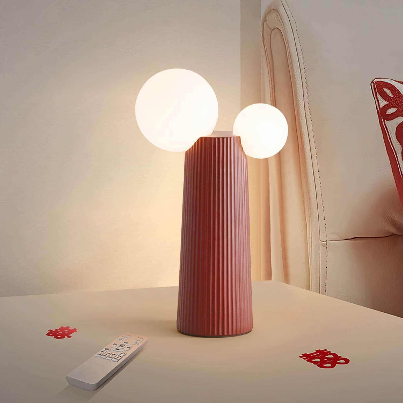 Land Table Lamp - Green, Red & Glass – Vinlighting