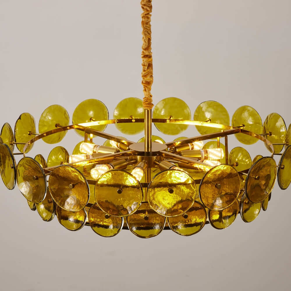 Lorenzo Chandelier – Vintage Orange Glass & Bronze Finish Lighting ...