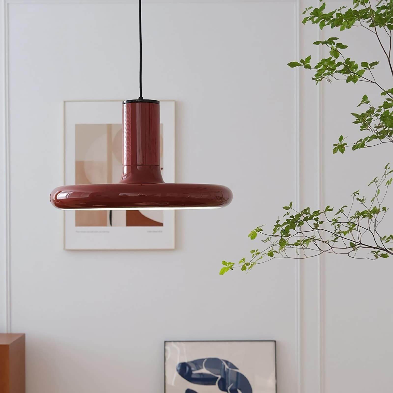Modern Vintage Red Frisbee Pendant Light - Hanging for Kitchen Island ...