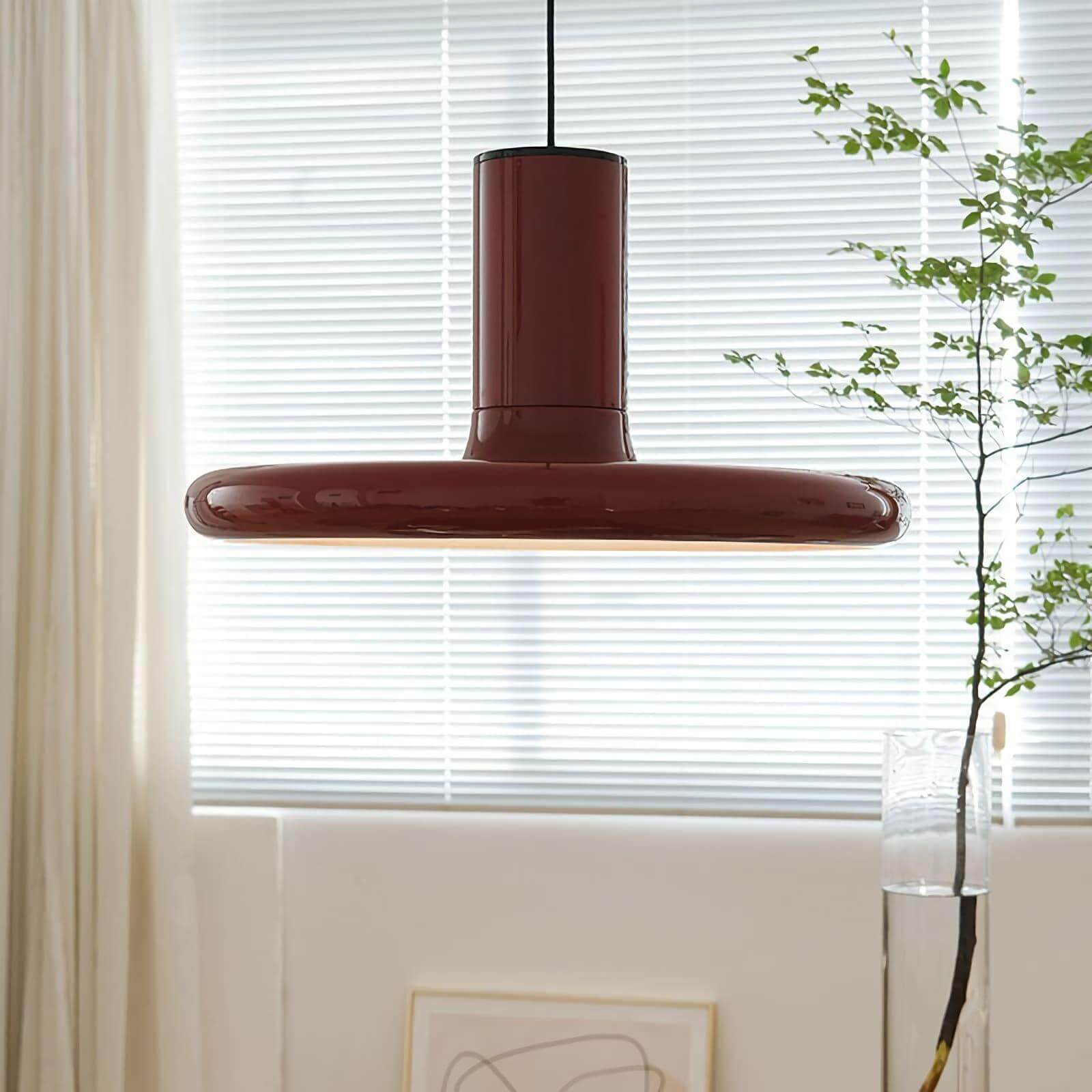 Modern Vintage Red Frisbee Pendant Light - Hanging for Kitchen Island ...