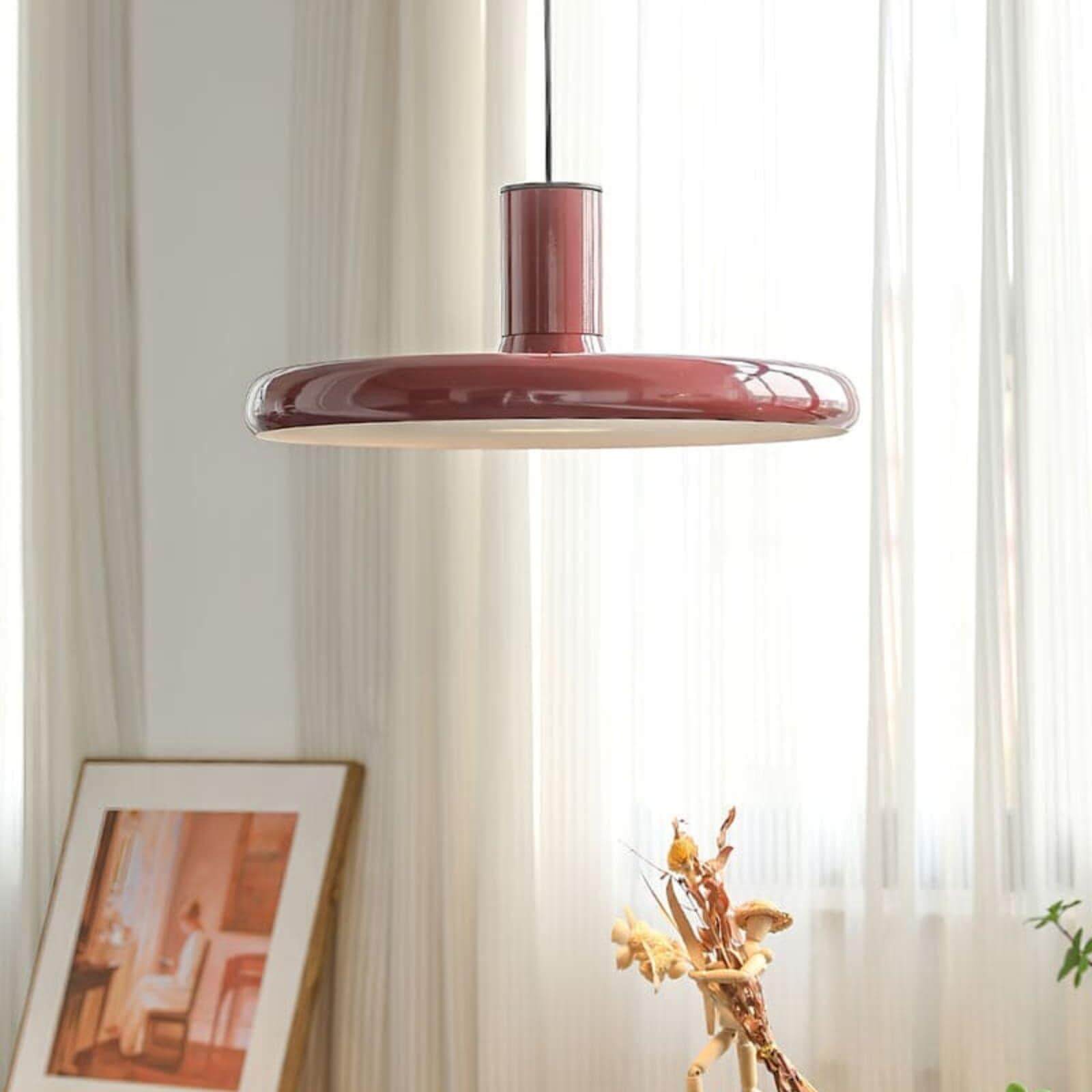 Modern Vintage Red Frisbee Pendant Light - Hanging for Kitchen Island ...