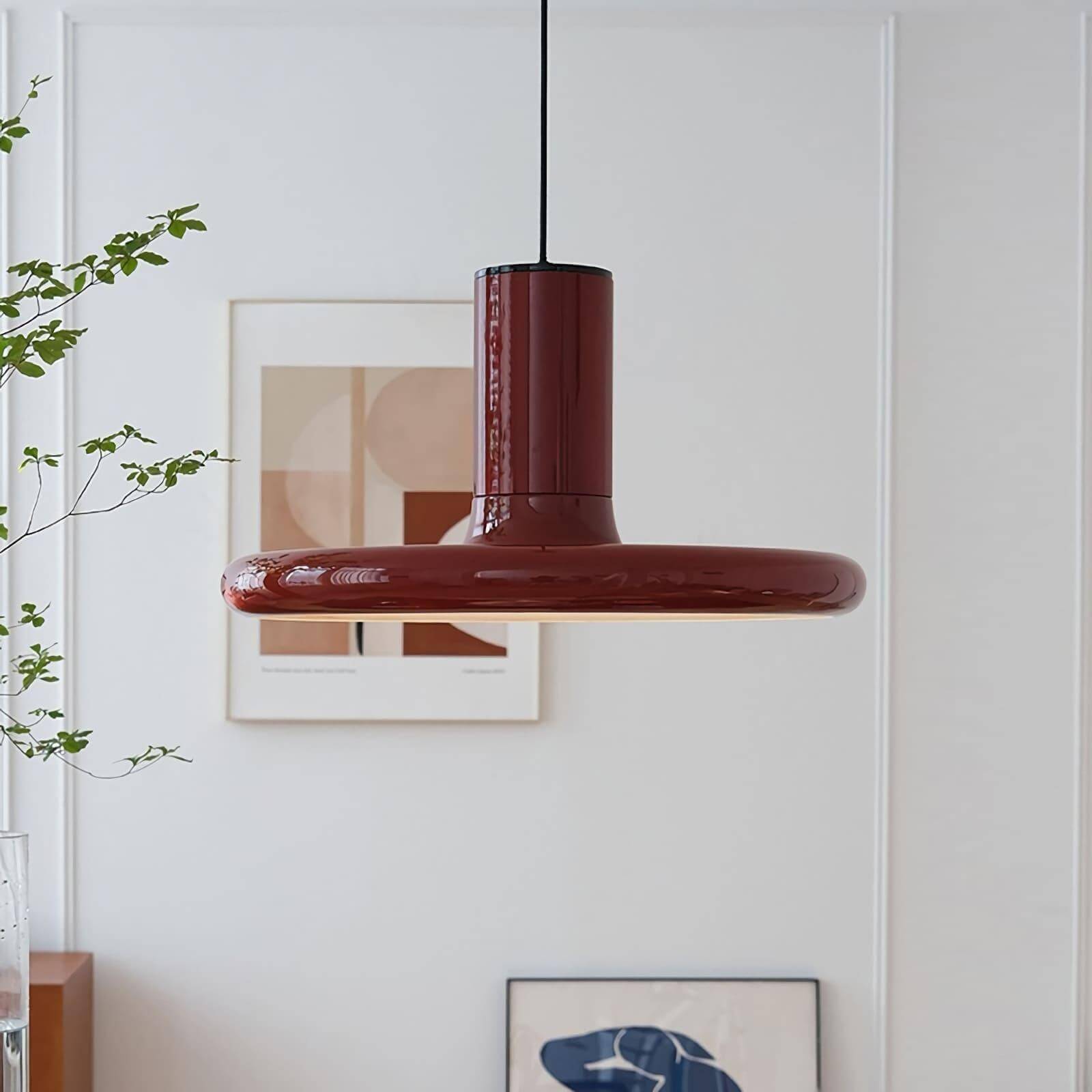 Modern Vintage Red Frisbee Pendant Light - Hanging for Kitchen Island ...