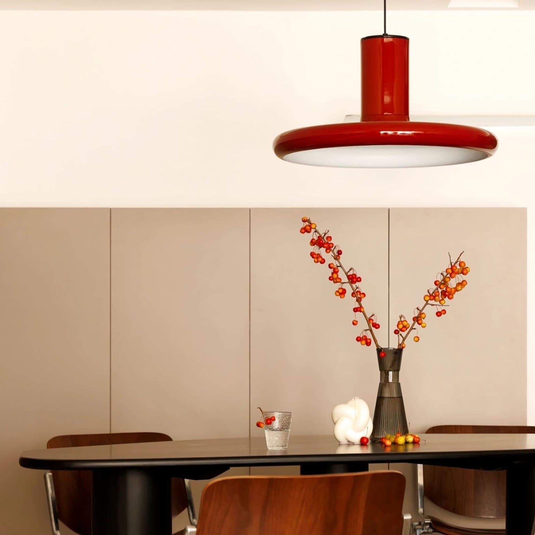 Modern Vintage Red Frisbee Pendant Light - Hanging for Kitchen Island ...