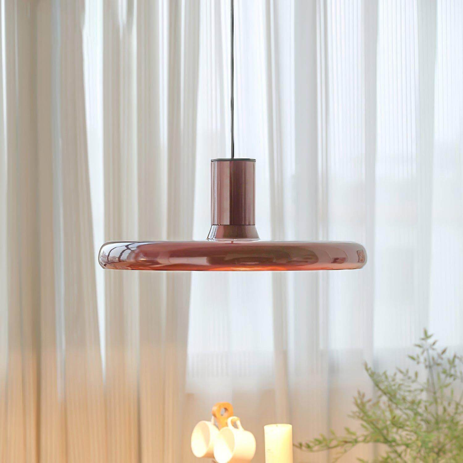 Modern Vintage Red Frisbee Pendant Light - Hanging for Kitchen Island ...