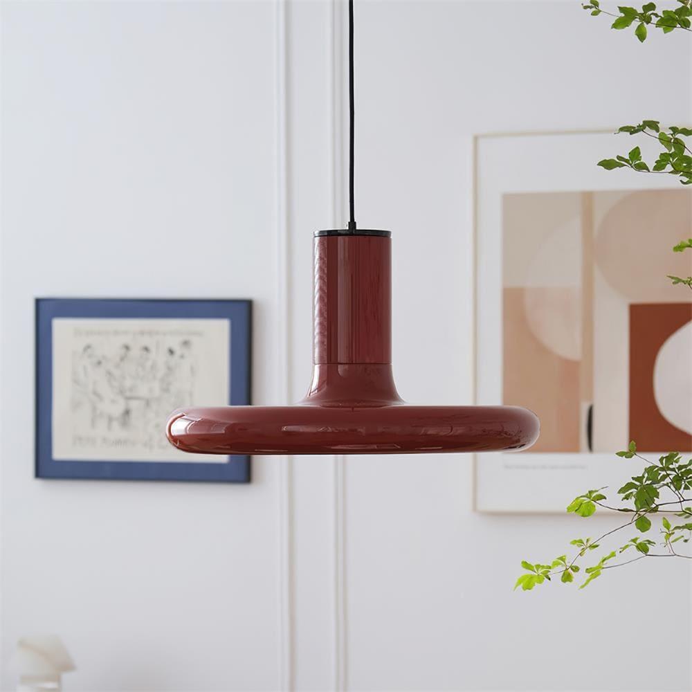 Modern Vintage Red Frisbee Pendant Light - Hanging for Kitchen Island ...