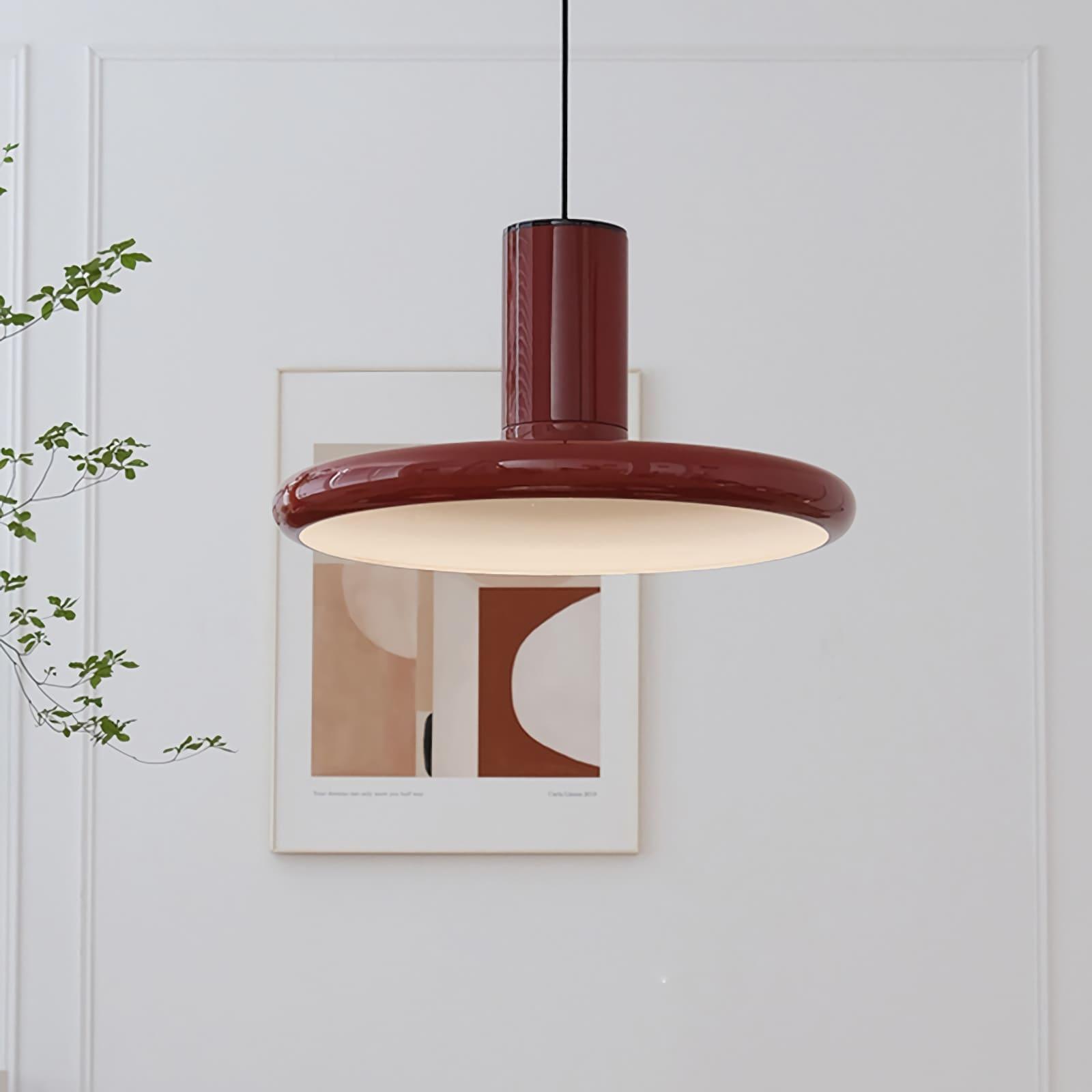 Modern Vintage Red Frisbee Pendant Light - Hanging for Kitchen Island ...