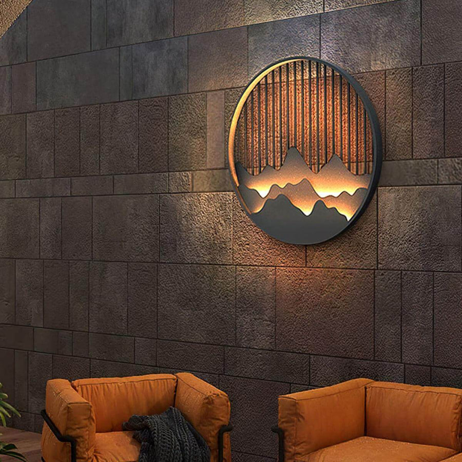 Mountain Outdoor Wall Lamp – Contemporary Metal Round Light – Vinlighting