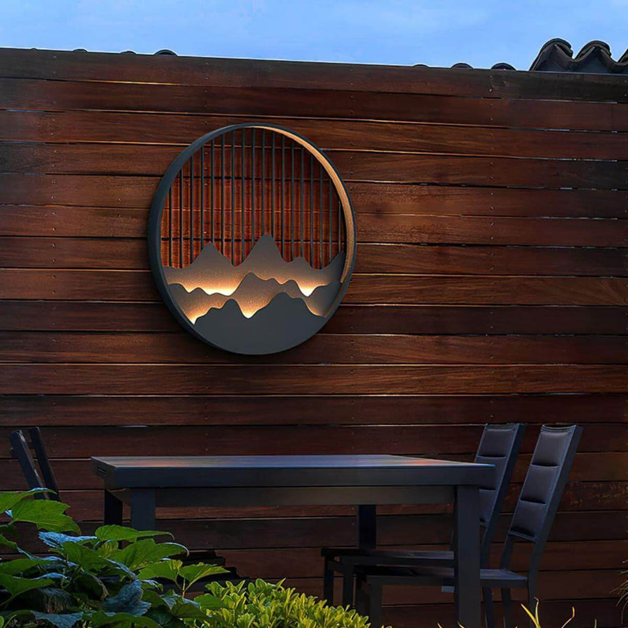 Mountain Outdoor Wall Lamp – Contemporary Metal Round Light – Vinlighting