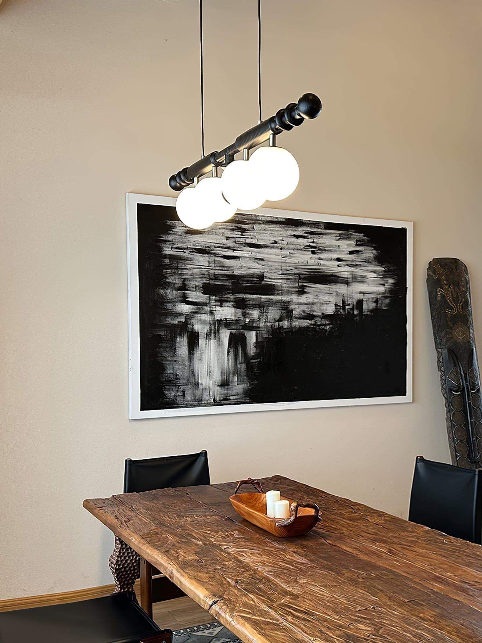 Roman Column Chandelier | Elegant Walnut Wood & Glass Design – Vinlighting
