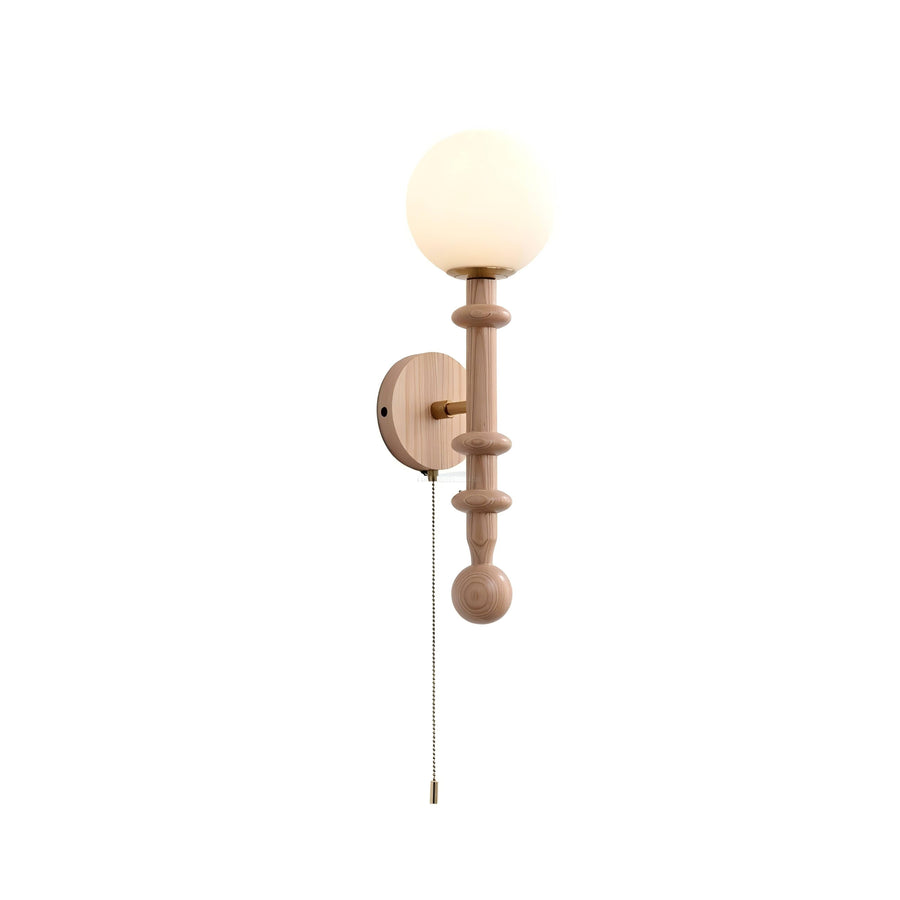 Roman Column Wall Sconce – Walnut & Glass Lamp for Modern Homes ...