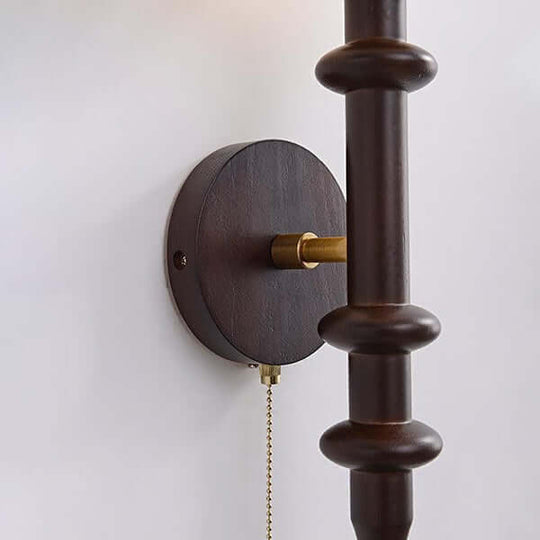 Roman Column Wall Sconce – Walnut & Glass Lamp for Modern Homes ...