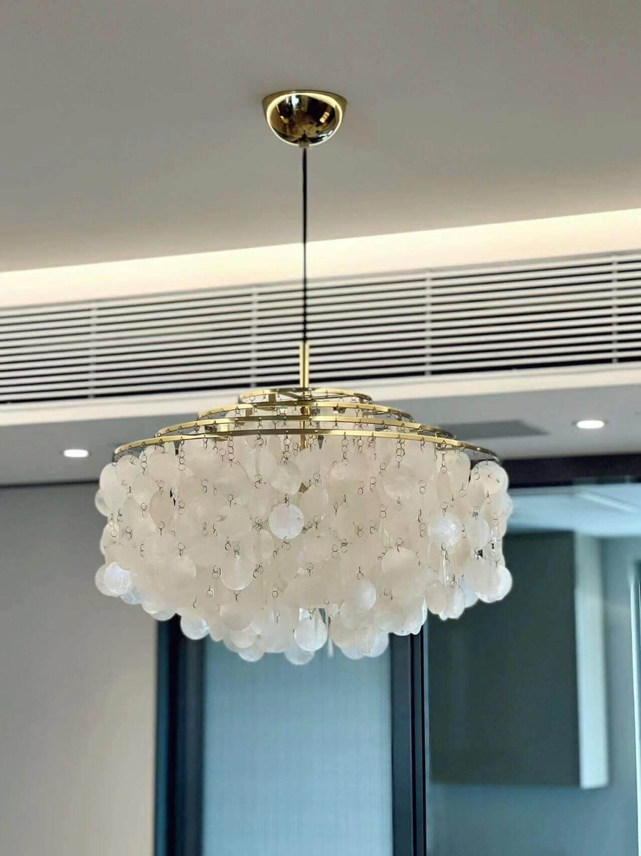 Sea-shell FUN DM Suspension Lamp | Chrome & Shell Disc Lighting ...