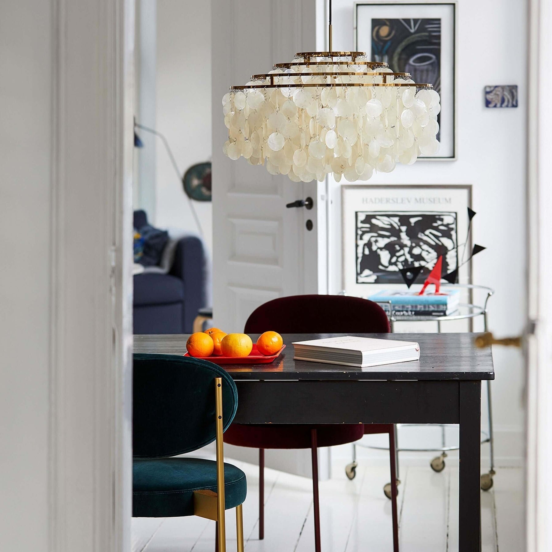 Sea-shell FUN DM Suspension Lamp | Chrome & Shell Disc Lighting ...