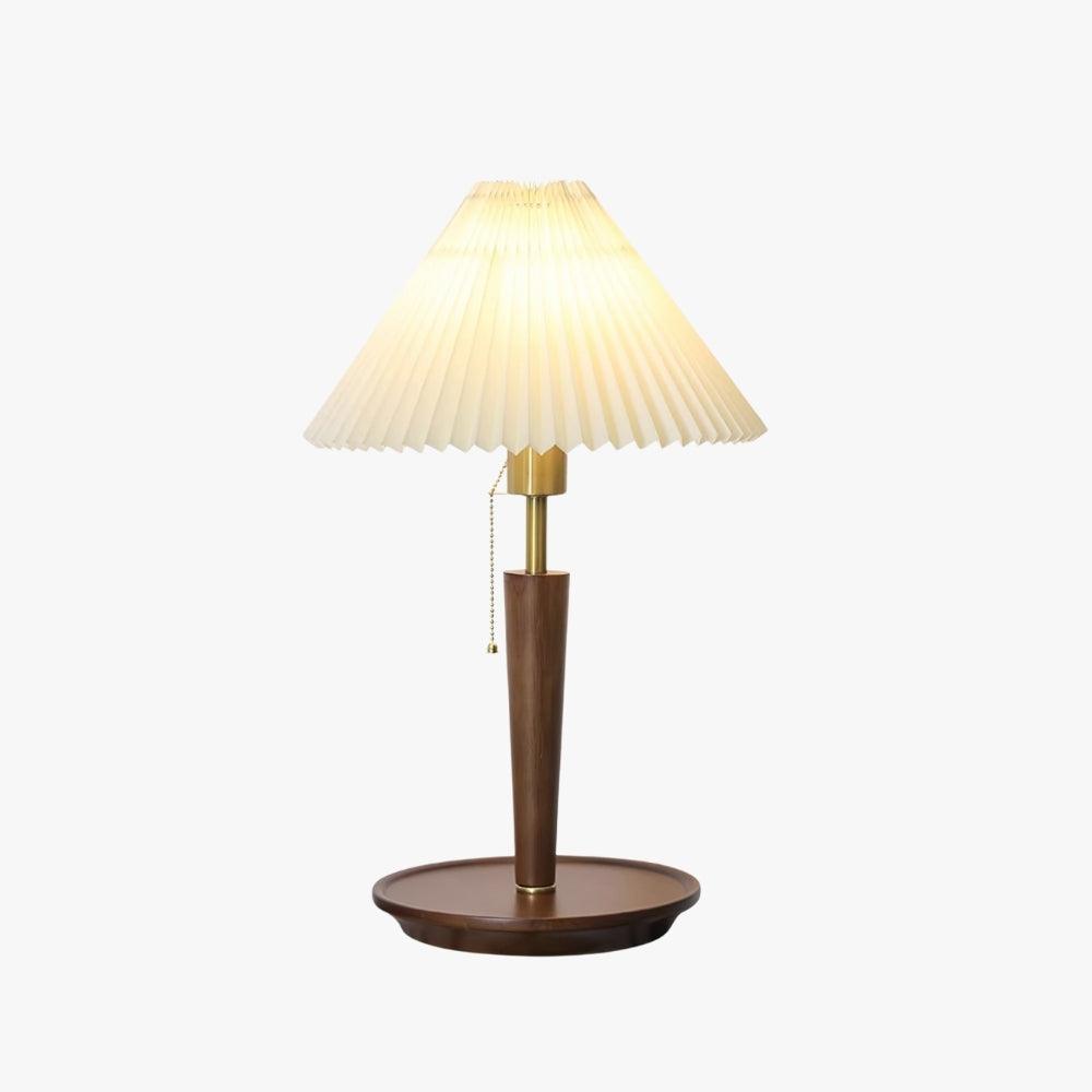 Suki Pleated Table Lamp – Mid Century Wood Accent Light – Vinlighting