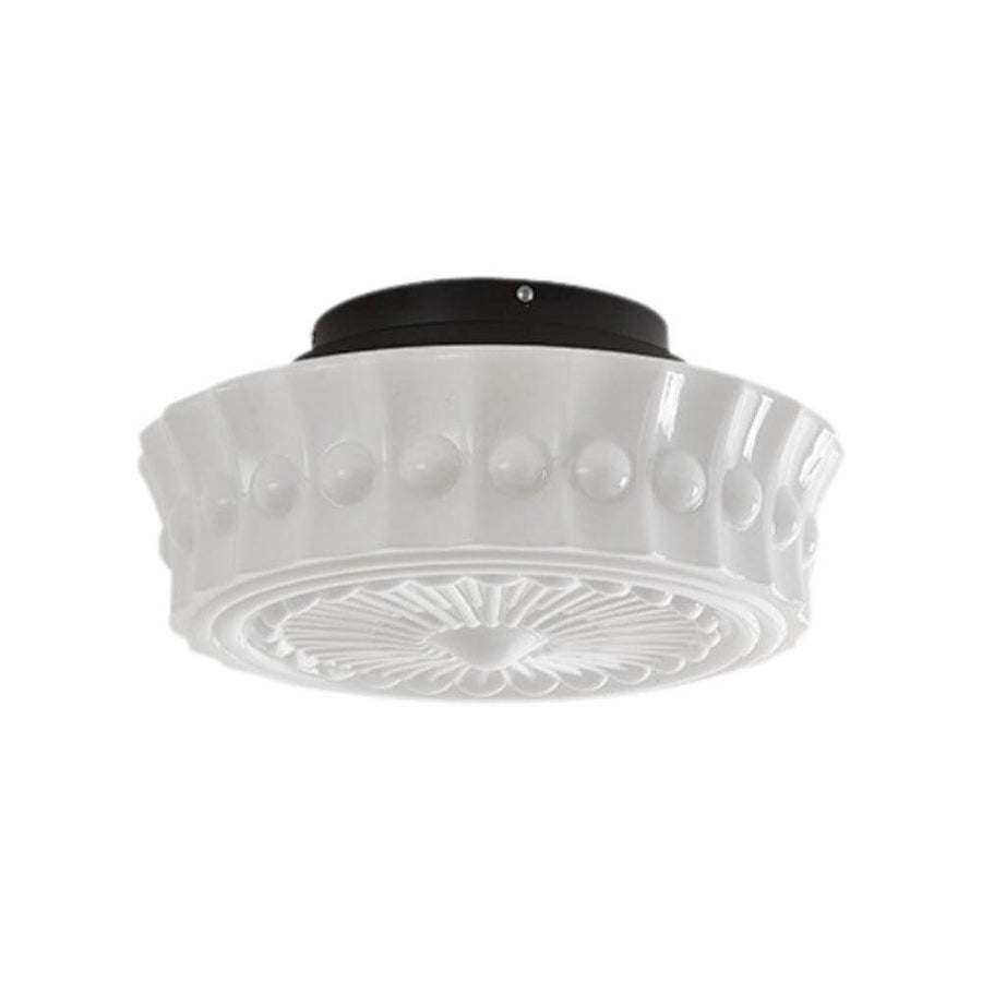 Vintage Round Ceiling Light – Glass Art Deco Bedroom – Vinlighting