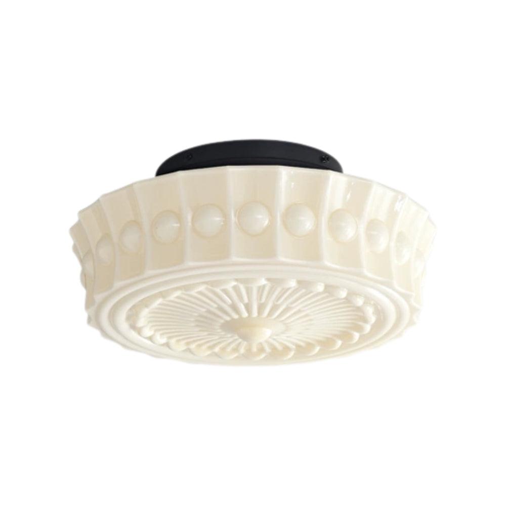 Vintage Round Ceiling Light – Glass Art Deco Bedroom – Vinlighting